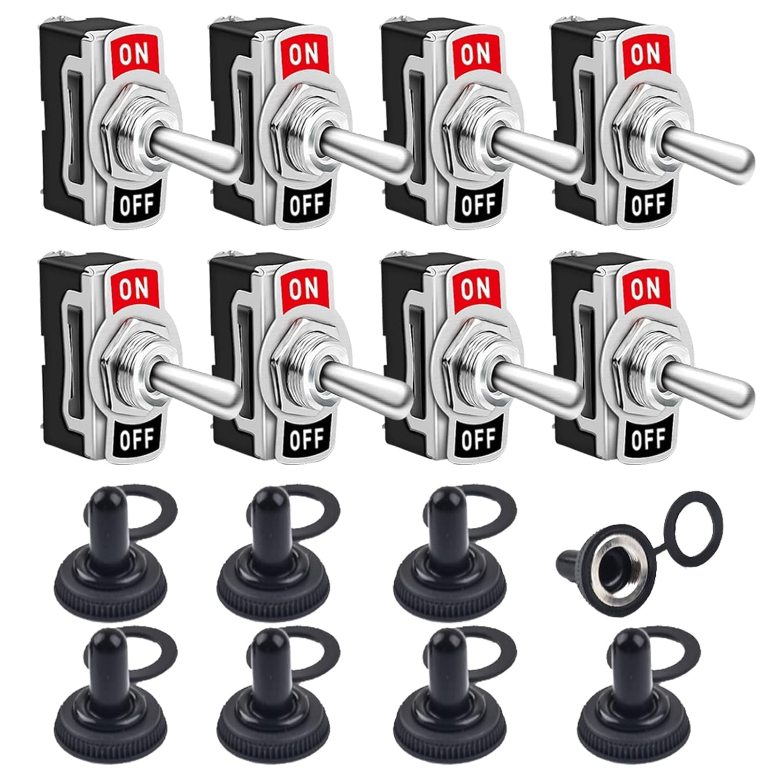 8 Pack Toggle Switches, 2 Pin 20A 125V AC/ 15A 250V AC ON Off Switch ...