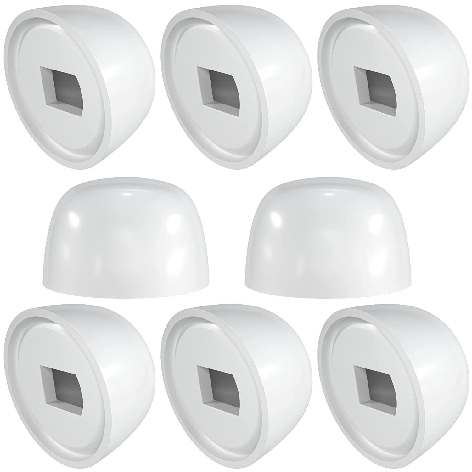 8 Pack Toilet Bolt Caps Decorative. White Plastic Toilet Caps for ...