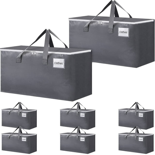 8 Pack Totes for Storage Large Moving Bags Heavy Duty，Moving Boxes with ...