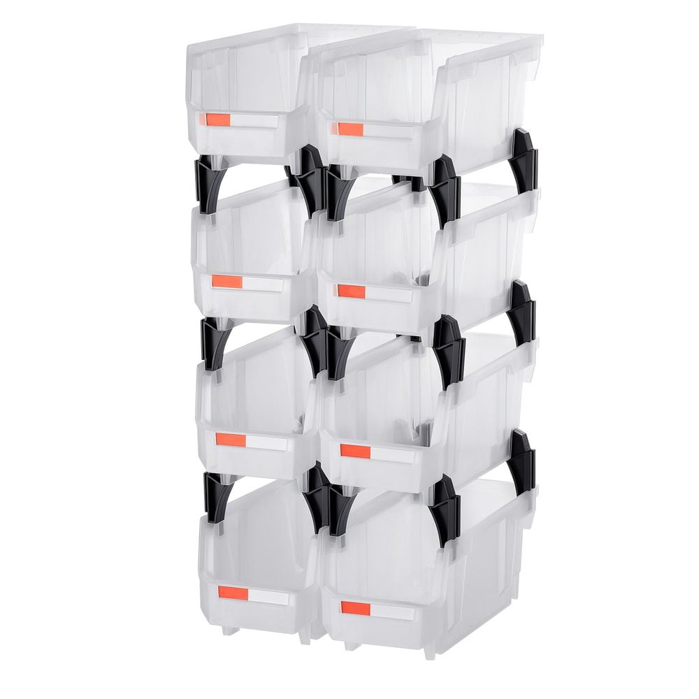 8 Pack Transparent Stackable Plastic Storage Bins 10.9×5.5×5.1 in for ...