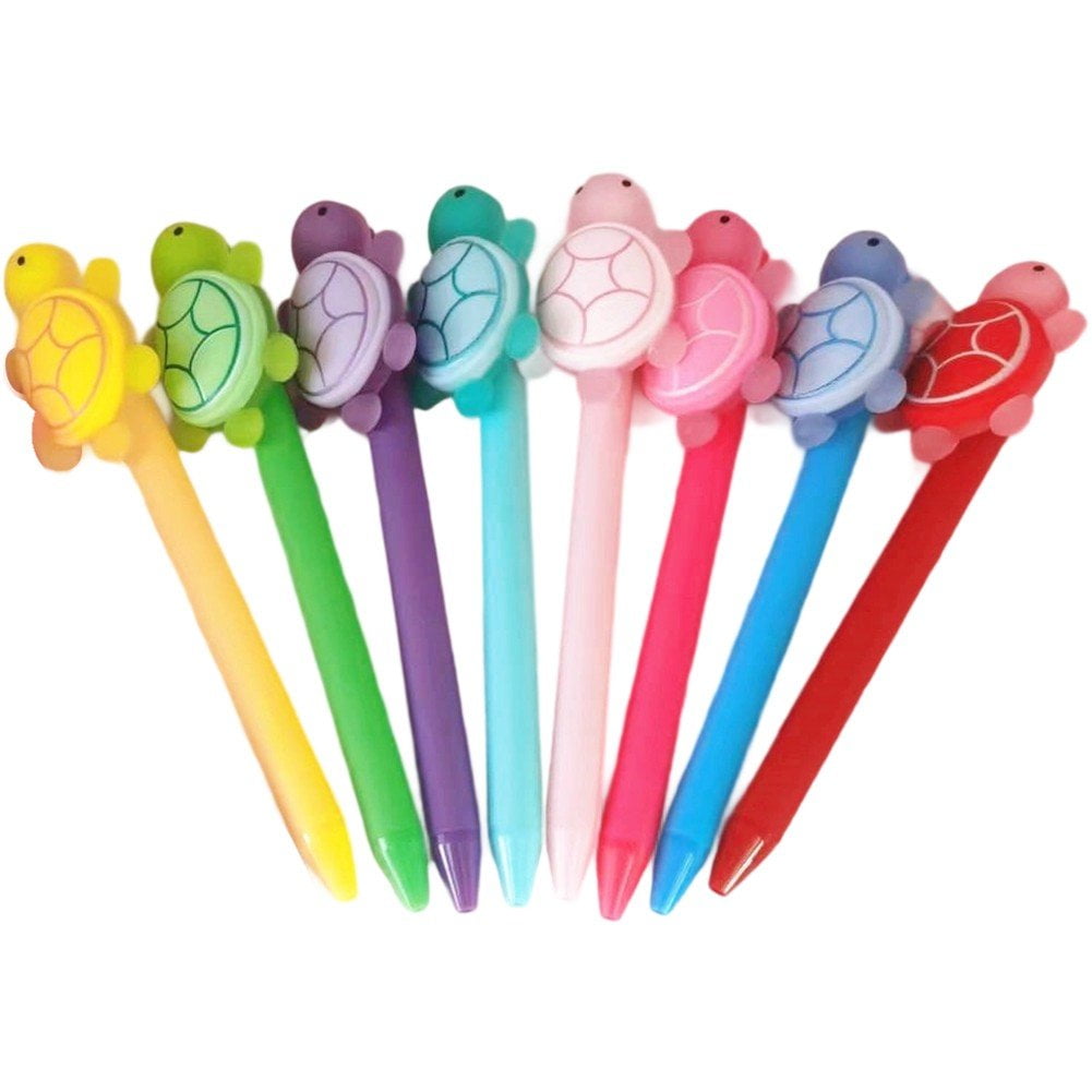 8-Pack Turtle Gel Ink Pens, Cartoon Animal Ballpoint Pens with Black ...