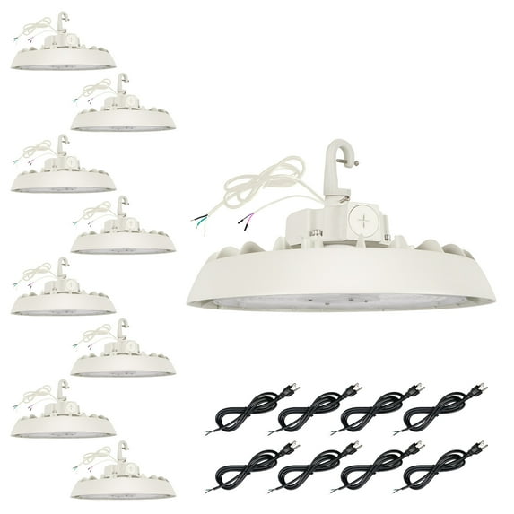 8 Pack UFO Led High Bay Light, 150/200/240W, 21000/28000/33600LM, 2CCT 4000K/5000K, 0-10V ...