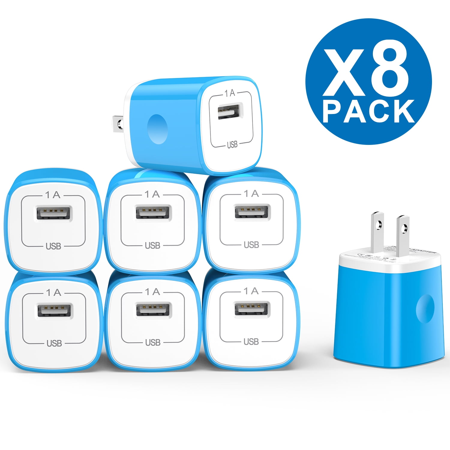 8 Pack USB C Charger Blcok, Hootek 1A Wall Charger Block Type C Block ...