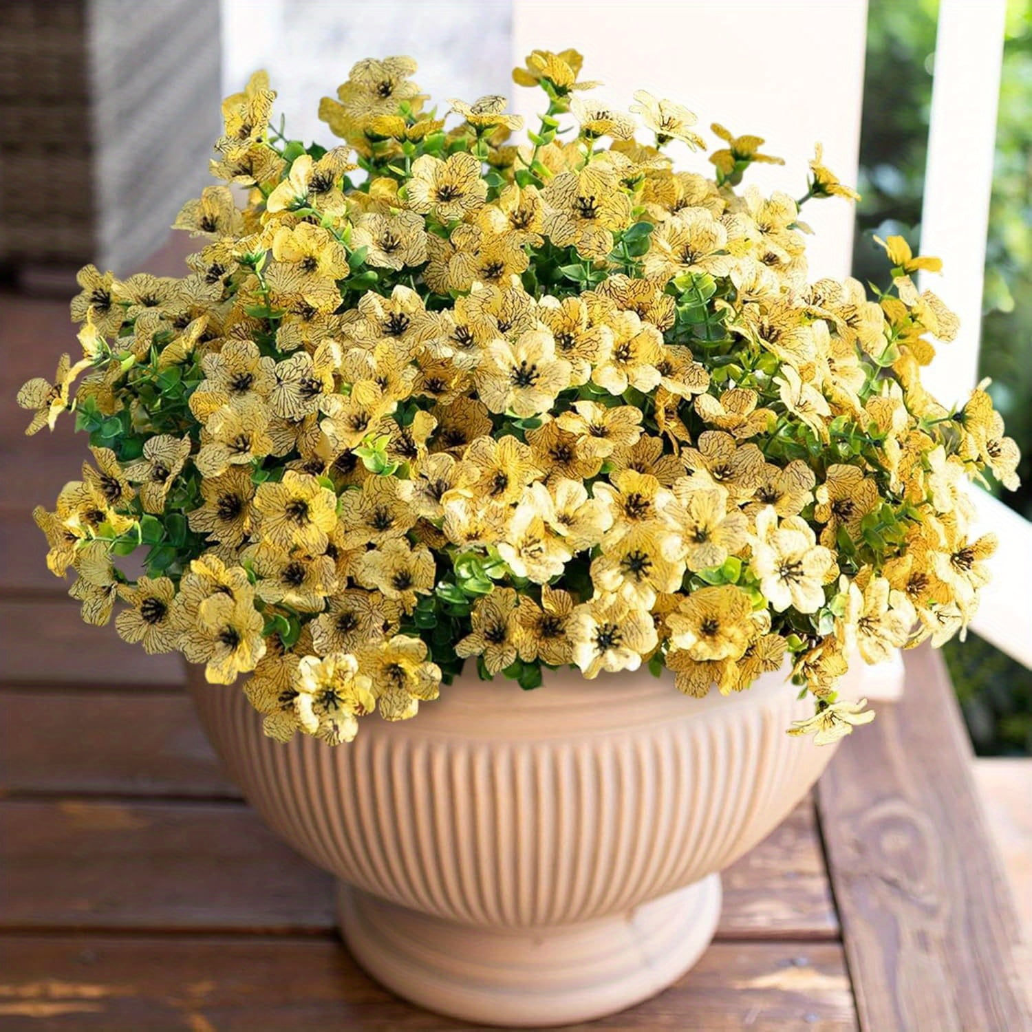 8-Pack UV-Resistant Artificial Daisies - Realistic Multicolor for ...