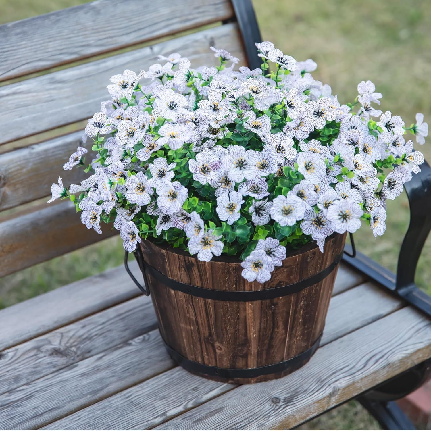 8 Pack UV-Resistant Artificial Daisy Flowers - Realistic Outdoor/Indoor ...