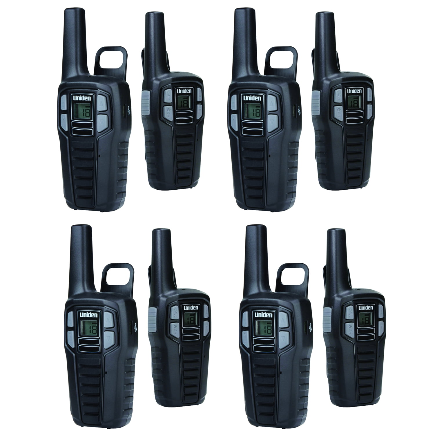 8 Pack Uniden SX167-2CH 16-Mile 2-Way FRS/GMRS Radios - Walmart ...
