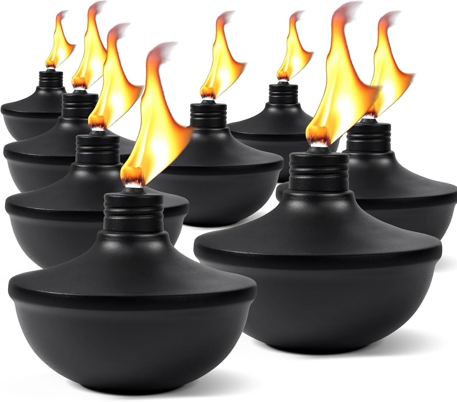 8-Pack Upgraded Tabletop Torches, 24 Oz Citronella Torch Lights ...