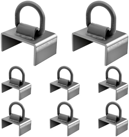 8 Pack Upgraded Weld On Steel 2x4 Stake Pockets with Welded 1/2 D-Ring ...