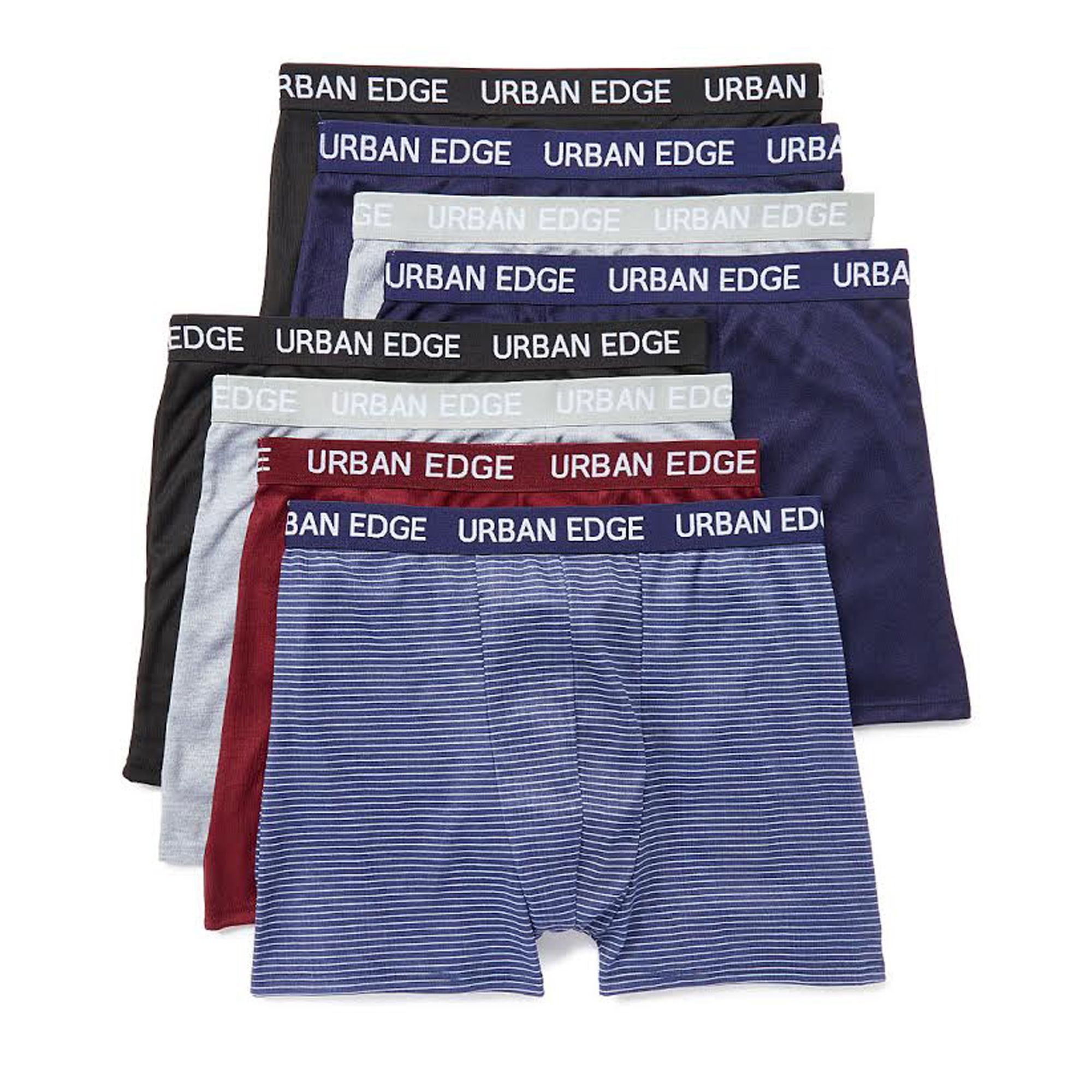 8 Pack Urban Edge Men's Underwear Multipack Boxer Briefs, Assorted (L ...