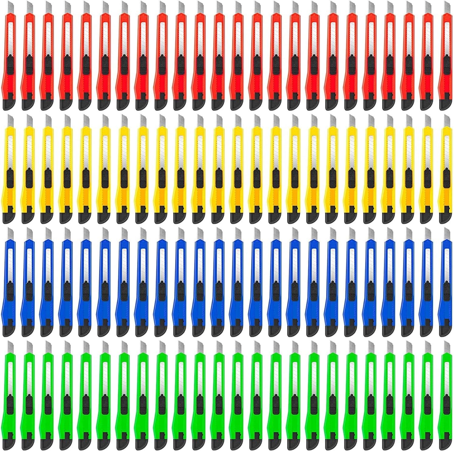 8 Pack Utility Knife Box Cutters (9mm Wide Blade Cutter 4 Colors) Box ...