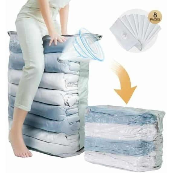 8 Pack Vacuum Storage Bags, Jumbo Cube (31x40x15 Inch), Extra Large ...