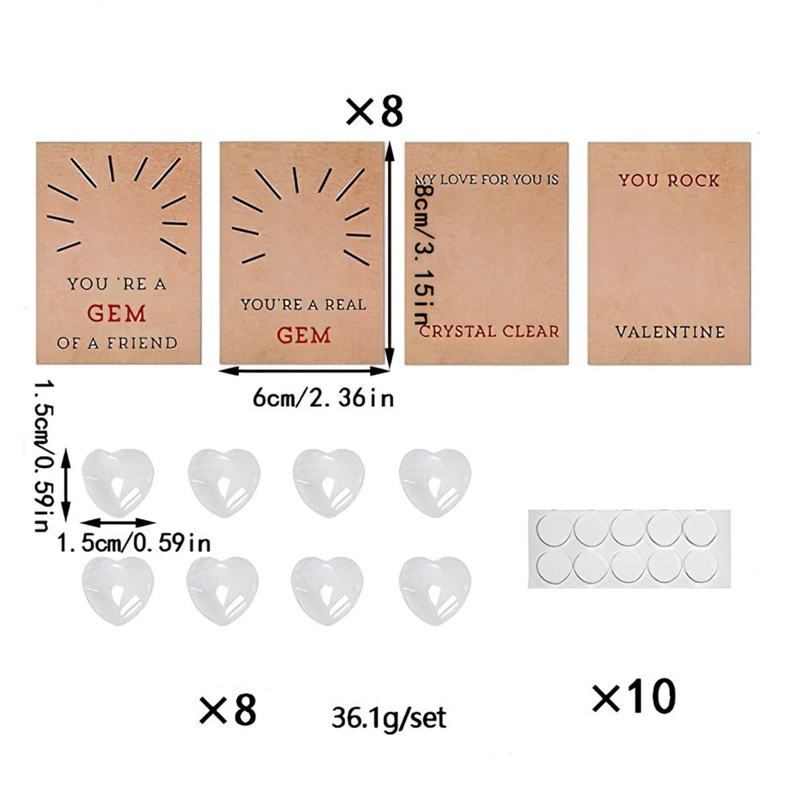 8 Pack Valentines Day Gem Gifts For Kids,Prefilled Valentine'S Day ...