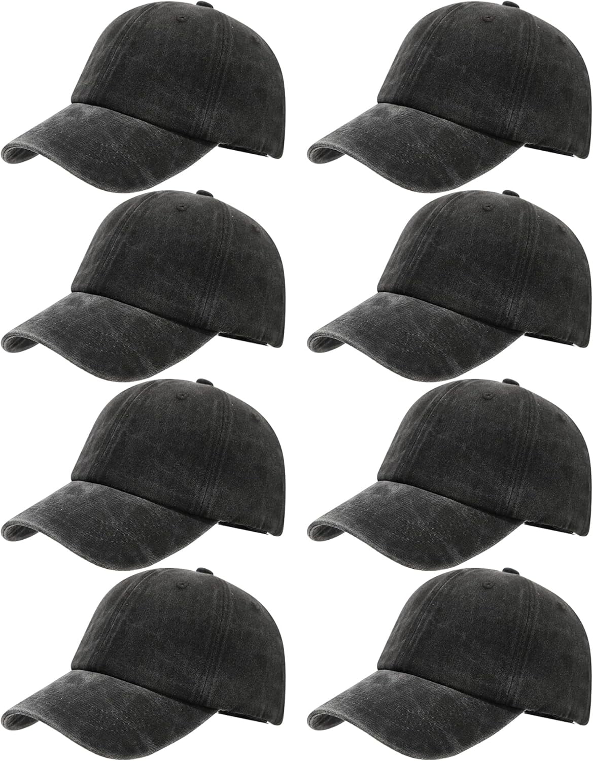 8 Pack Vintage Washed Baseball Cap Golf Dad Hat Distressed Cotton Plain ...
