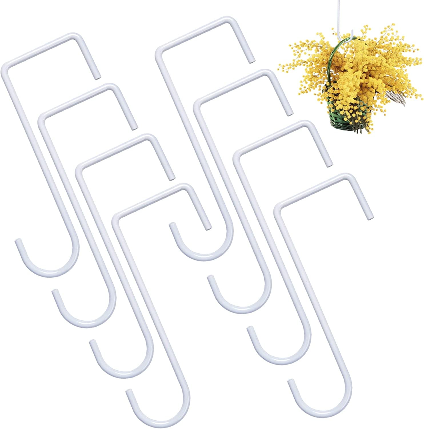 8 Pack Vinyl Fence Hooks Hangers, 2X 6 inch Pergola Hooks Powder Coated ...