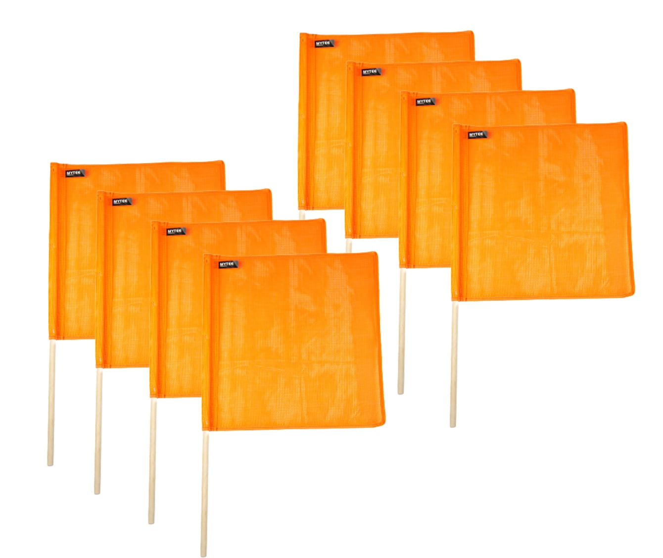 (8 Pack) Vinyl Mesh Flag with Wooden Dowel 18" x 18" - Orange - Walmart.com