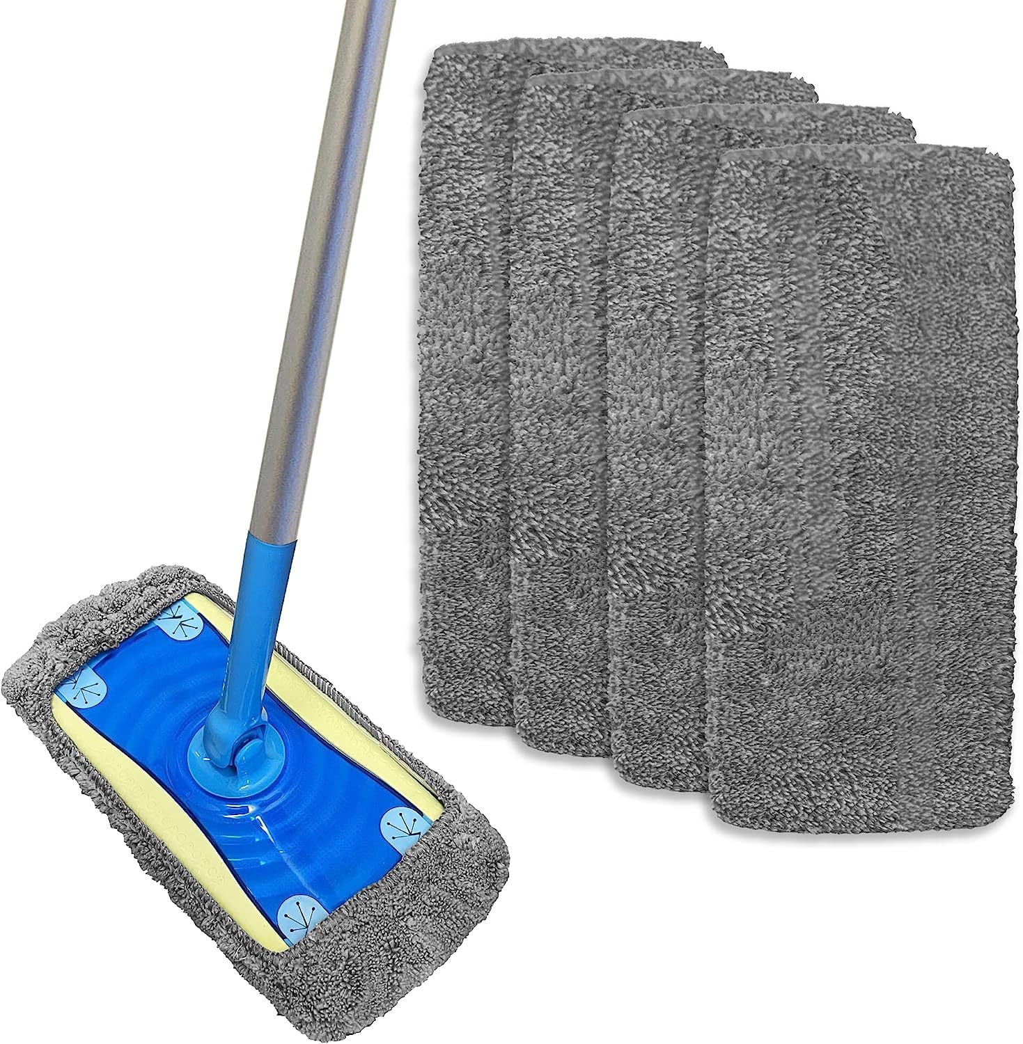 10 Pack Washable Microfiber Mop Pad Refills for Wet & Dry Hard-Floor ...
