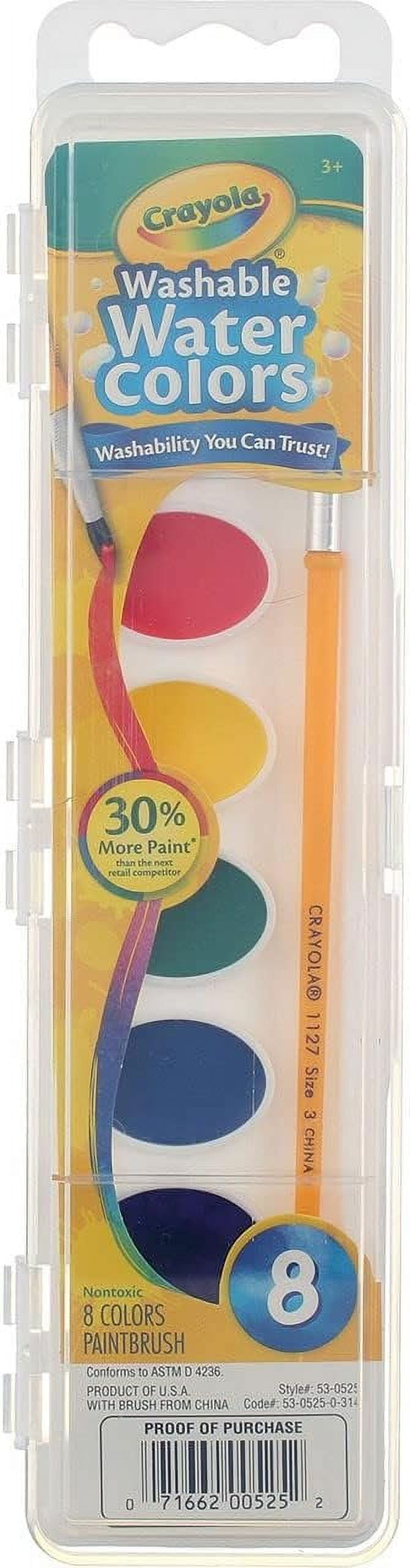 8-Pack Washable Watercolors - Basic Colors - Walmart.com