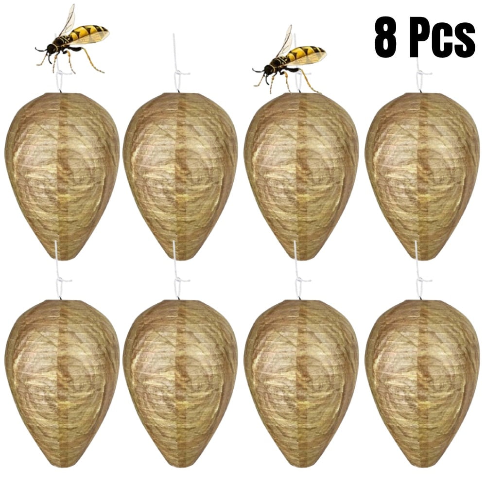 8 Pcs Waterproof Wasp Nest Decoy Wasp Nest Lantern Decoy Safe Hanging ...