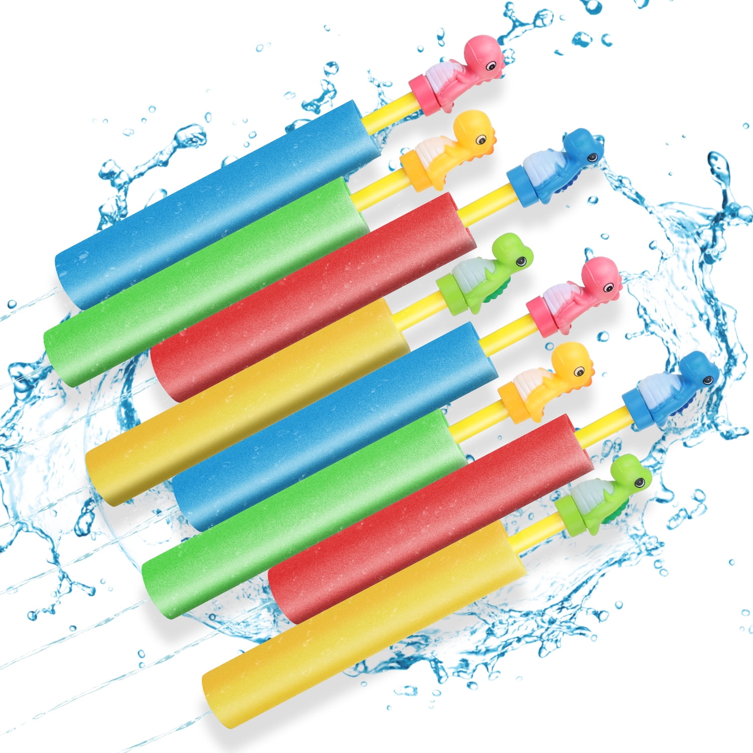 8 Pack Foam Water Blaster Guns for Kids & Adults, 35ft Range, Outdoor ...