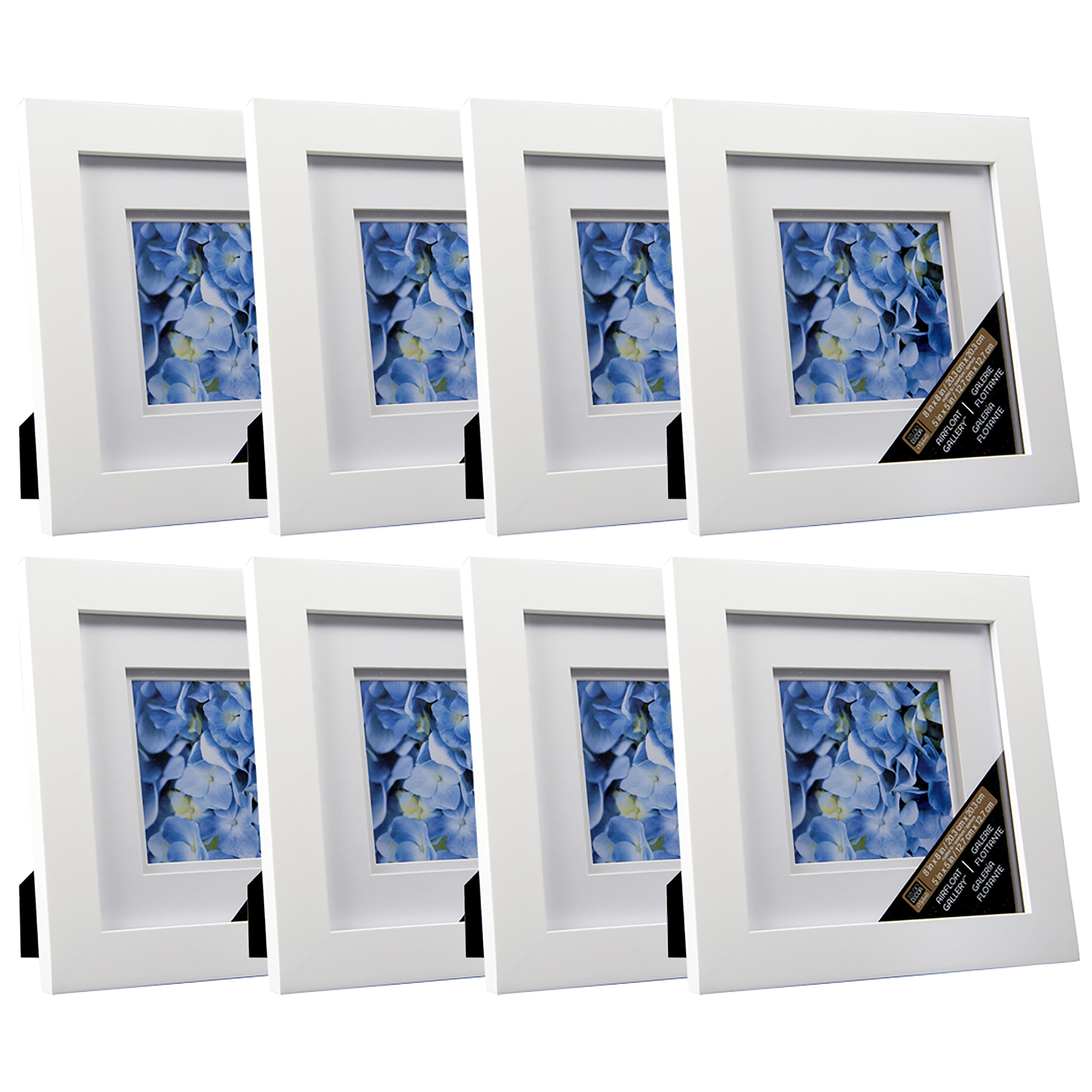 8 Pack: White 5" x 5" Gallery Frame with Double Mat by Studio Décor ...
