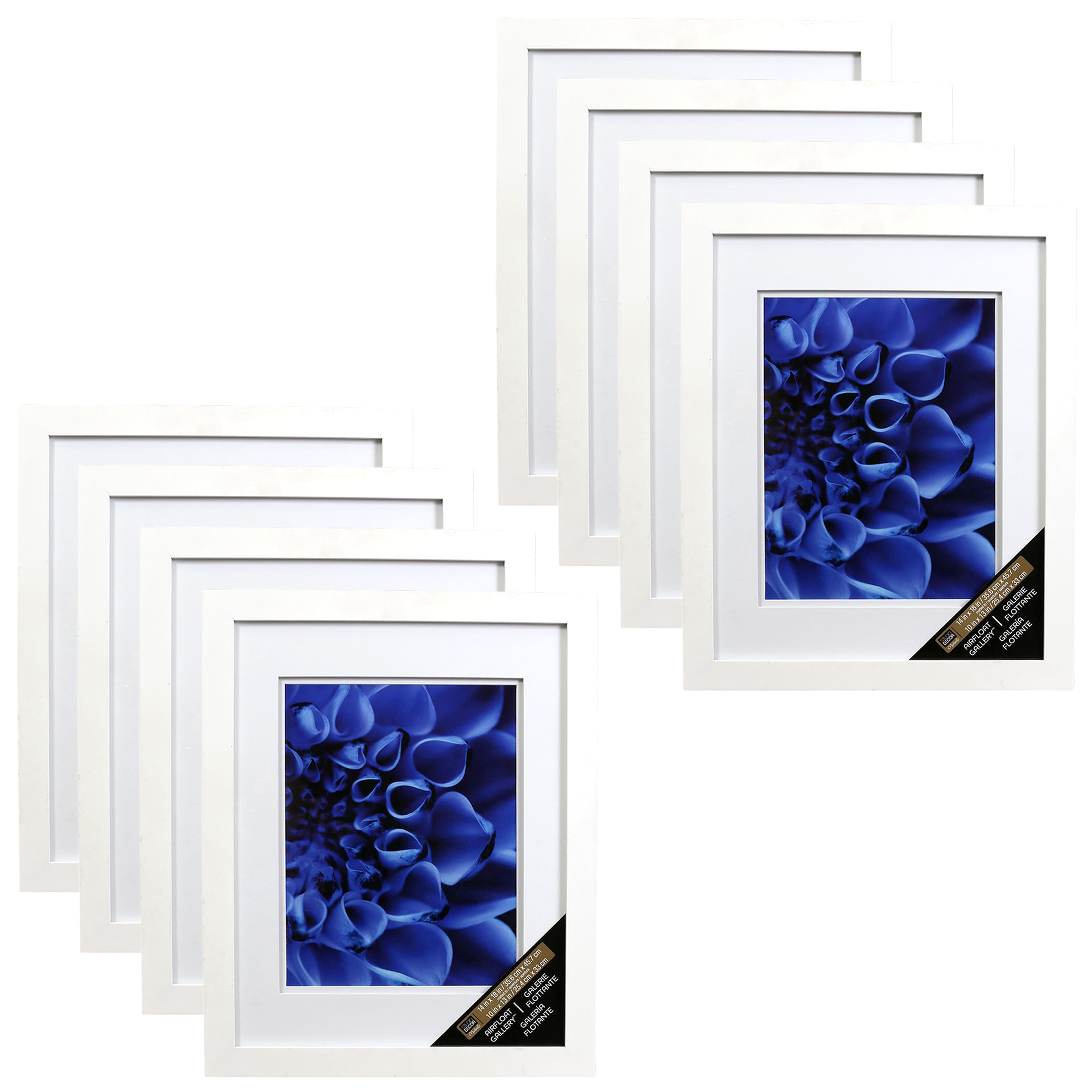 8 Pack: White Gallery Wall Frame with Double Mat Airfloat Gallery™ by ...
