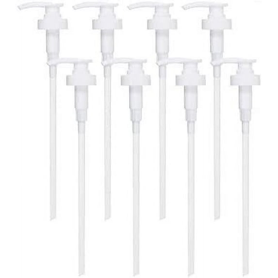 AMAZIX 8 Pack Gallon Pump Dispenser, White, Durable Plastic, Reusable ...