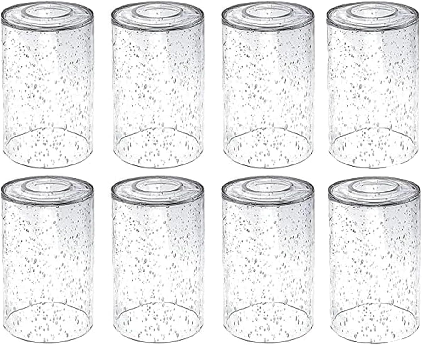 8 Pack White Linen Frosted Glass Lamp Shade Glass Shade Covers Replacements For Light Fixtures