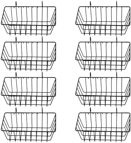 8 Pack Wire Baskets, Wall Grid Panel Hanging Wire Basket, Hanging Wall ...