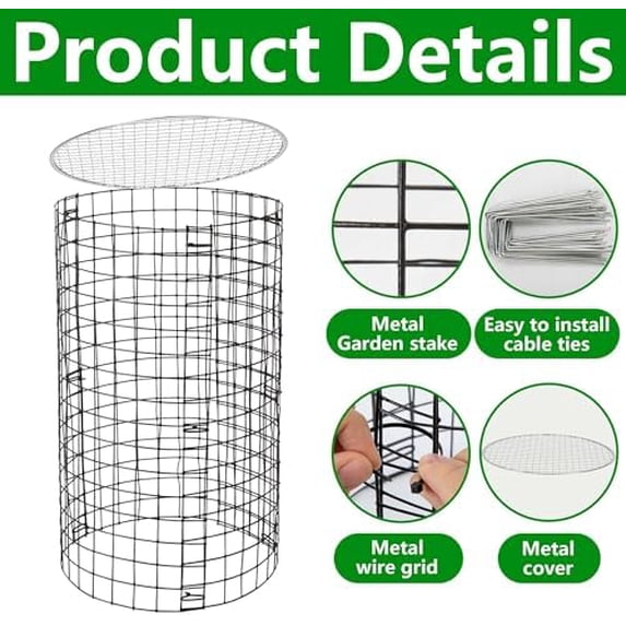 8 Pack Wire Plant Protector with Cover-20" x 11" Detachable Metal Plant ...