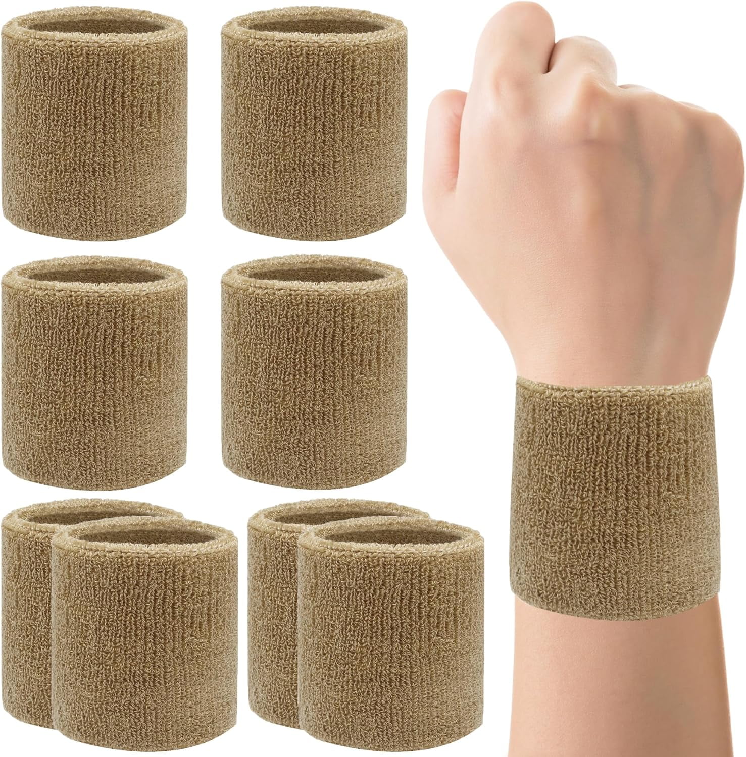 8 Pack Wrist Sweatbands,Tennis Wrist Bands Absorbent Sweat Band for Men and Women, Breathable ...