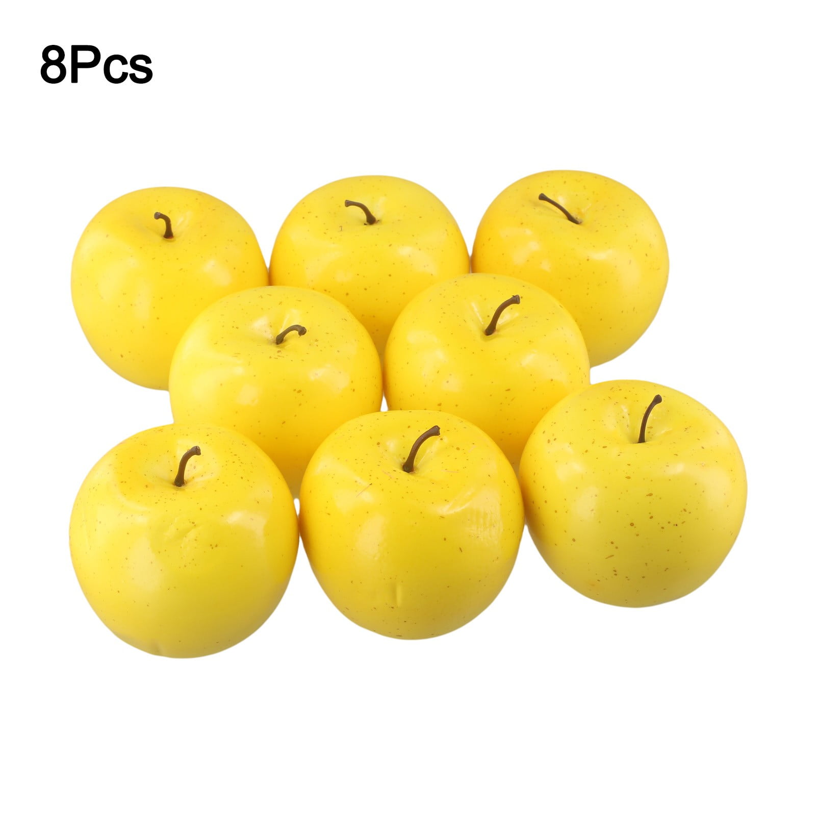 8 Pack Yellow Fake Apples Lifelike Foam Fruit Decor for Kitchen Table ...