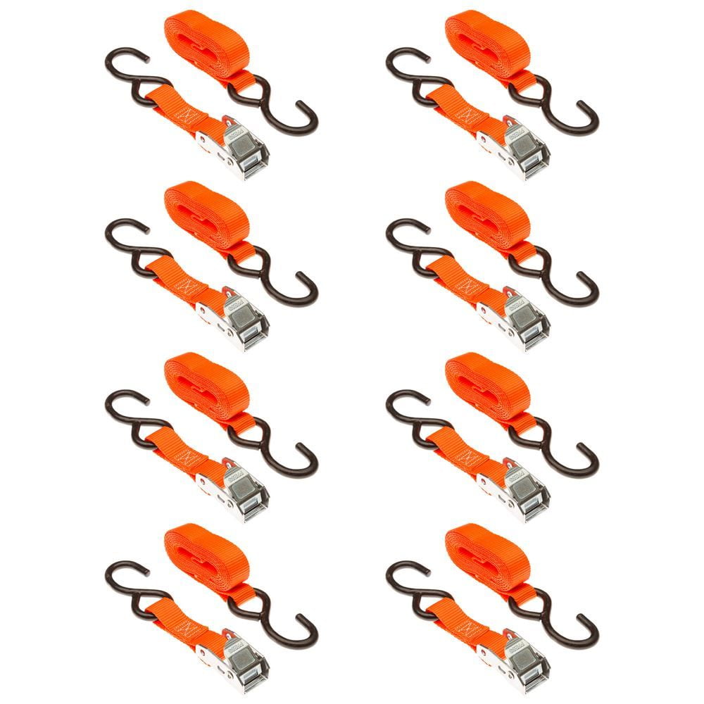 8-Pack of 1in x 6' Cam Buckle Straps with S-Hooks - Walmart.com