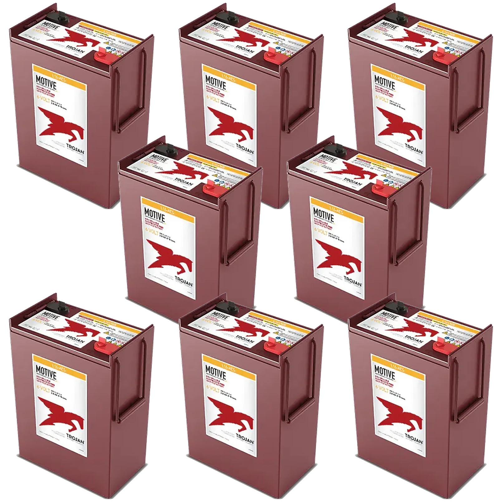 8 Pack of Trojan L16-AES 6V Superior Deep Cycling VRLA AGM Batteries ...