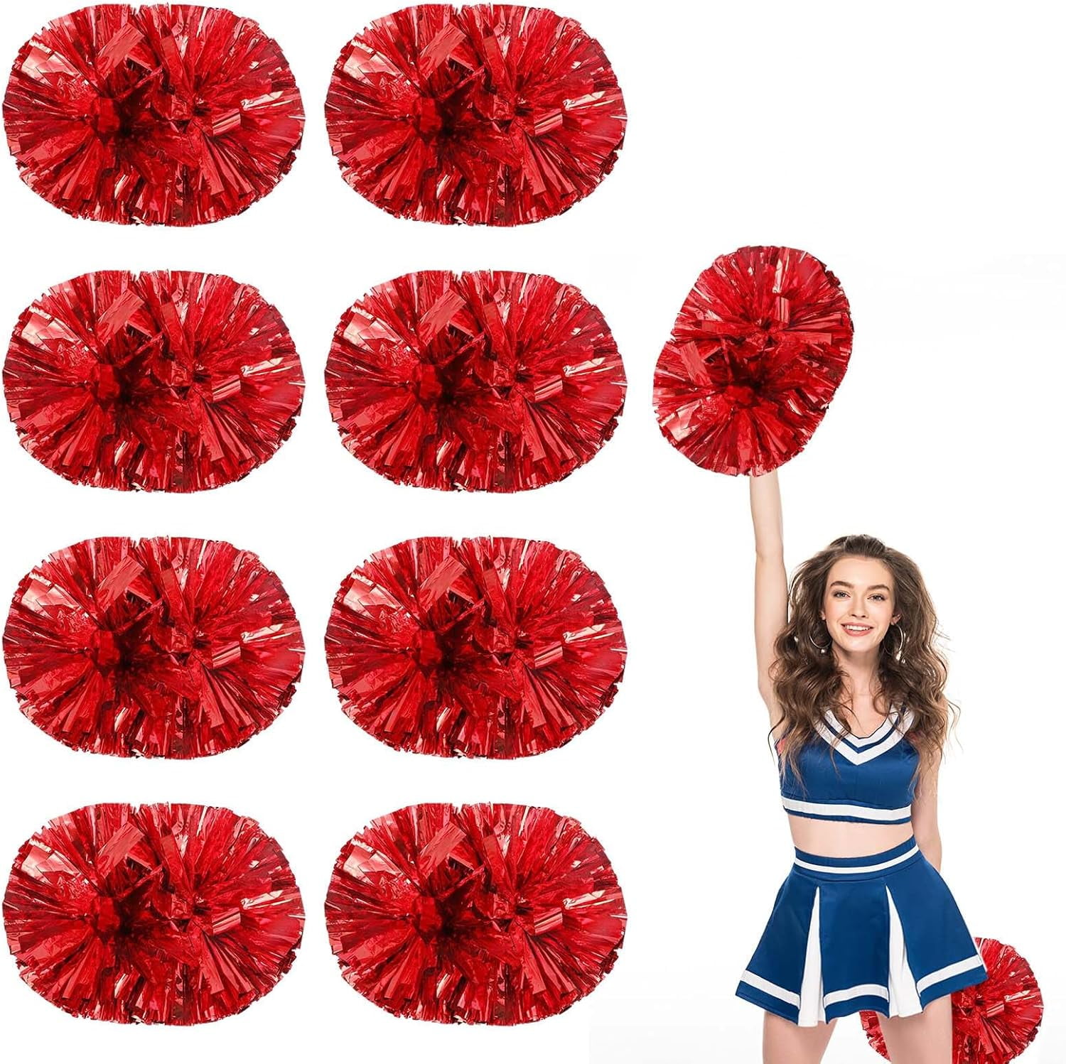 8 Pack pom poms Cheer,Handheld Cheer pom poms, Sports Cheer Plastic Pom ...