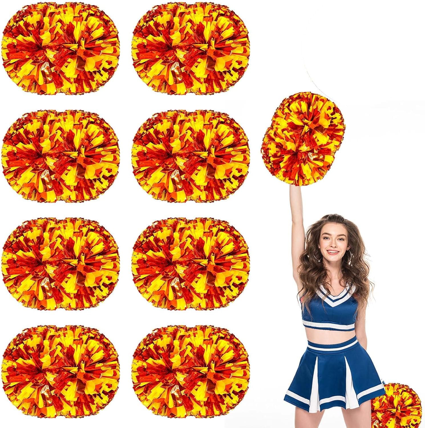 8 Pack pom poms Cheer,Handheld Cheer pom poms, Sports Cheer Plastic Pom ...