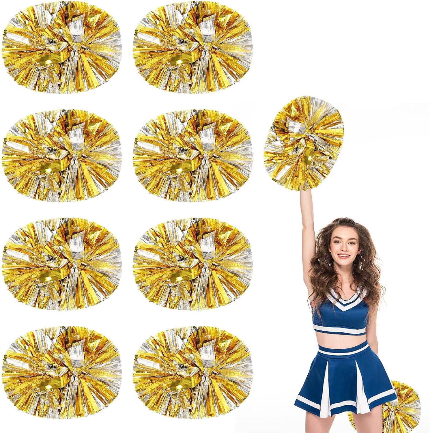 8 Pack pom poms Cheer,Handheld Cheer pom poms, Sports Cheer Plastic Pom ...