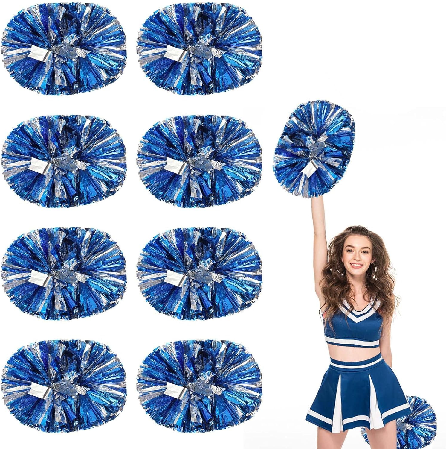 8 Pack pom poms Cheer,Handheld Cheer pom poms, Sports Cheer Plastic Pom ...
