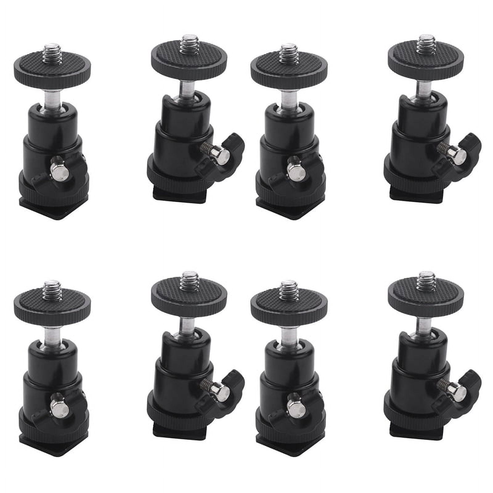 [8 Pack] with Hot Shoe Mount Adapter 360 Degree 1/4 Inch Small Ball ...