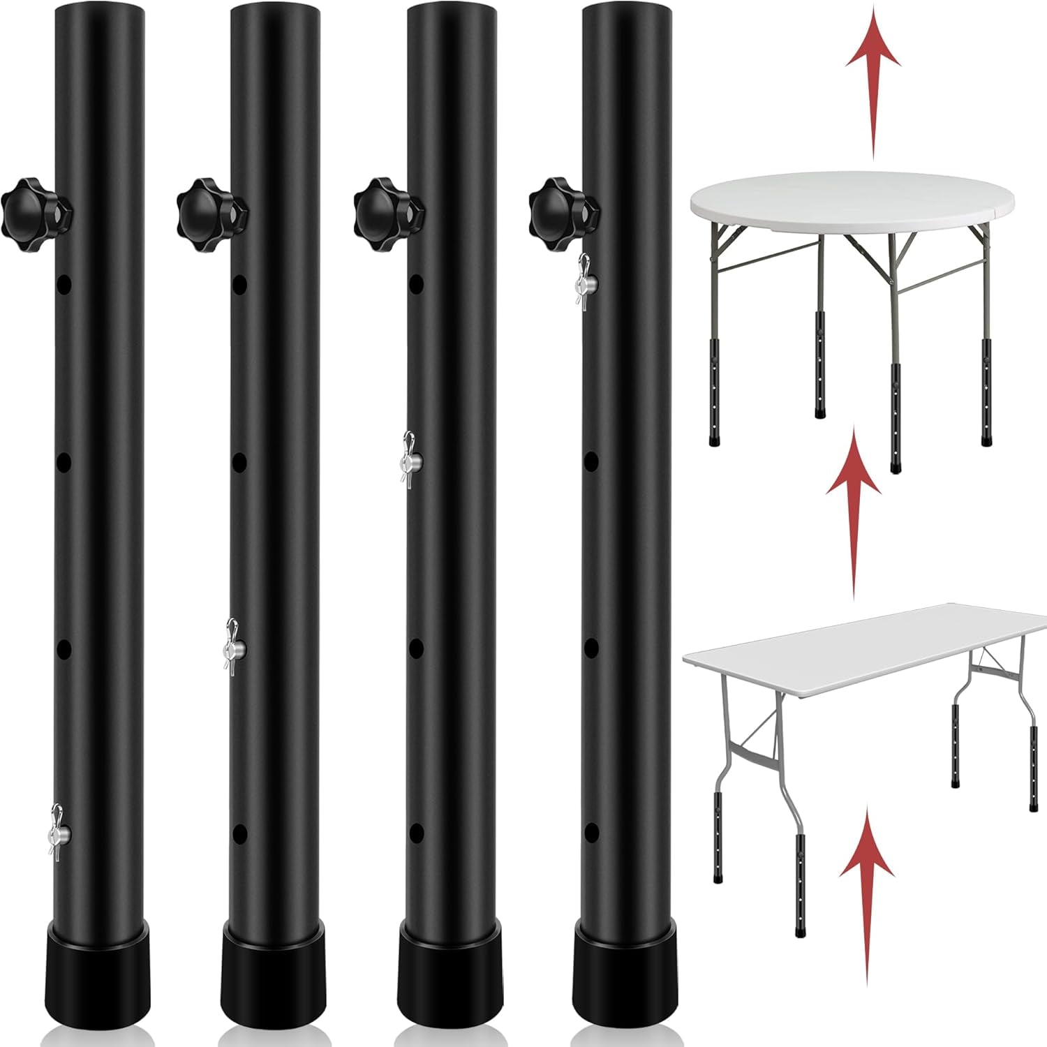 8 PackTable Risers For Folding Table, 4 Levels Adjustable Height ...