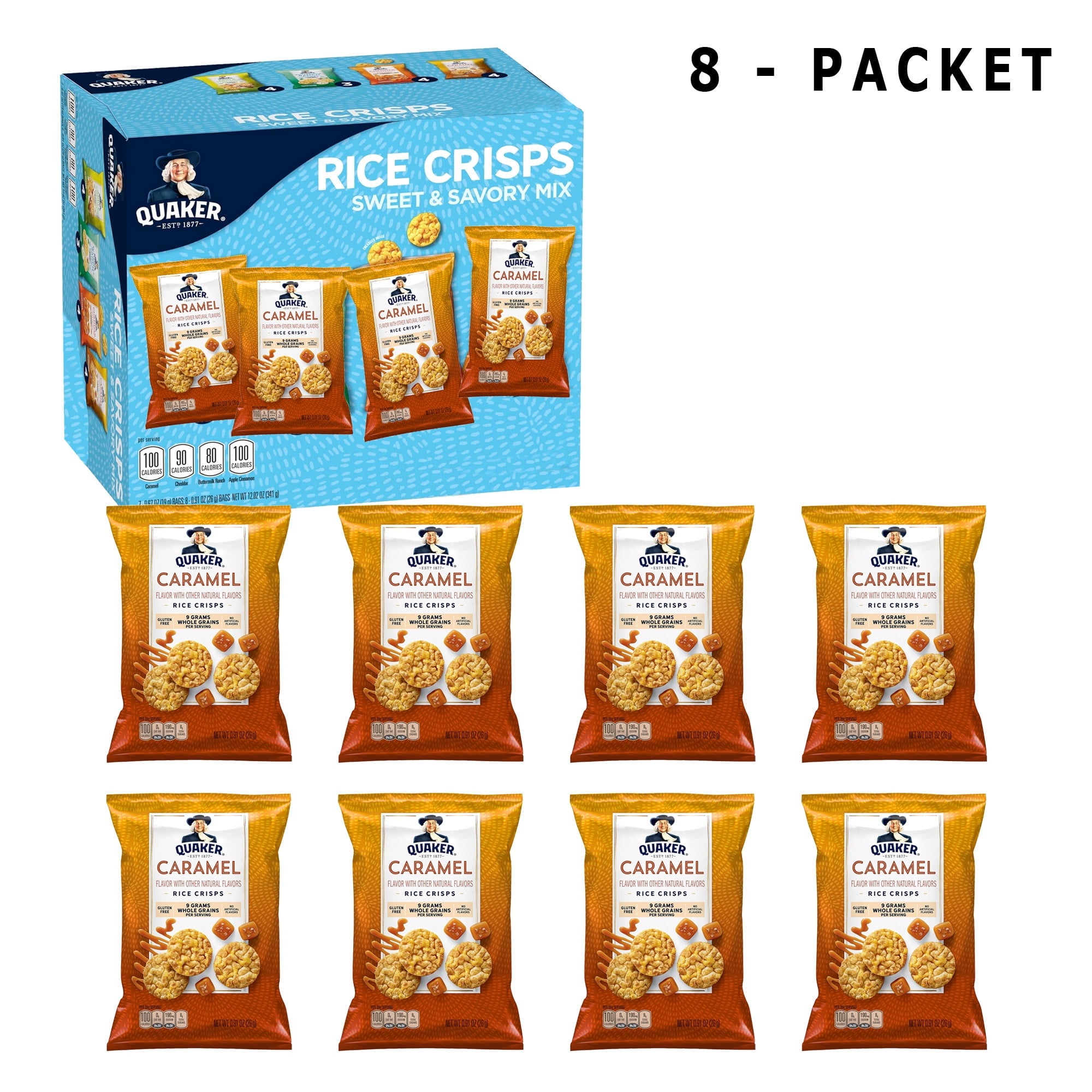 8 Packet Quaker Caramel Flavour with Other Natural Flavours | 0.91 Oz ...