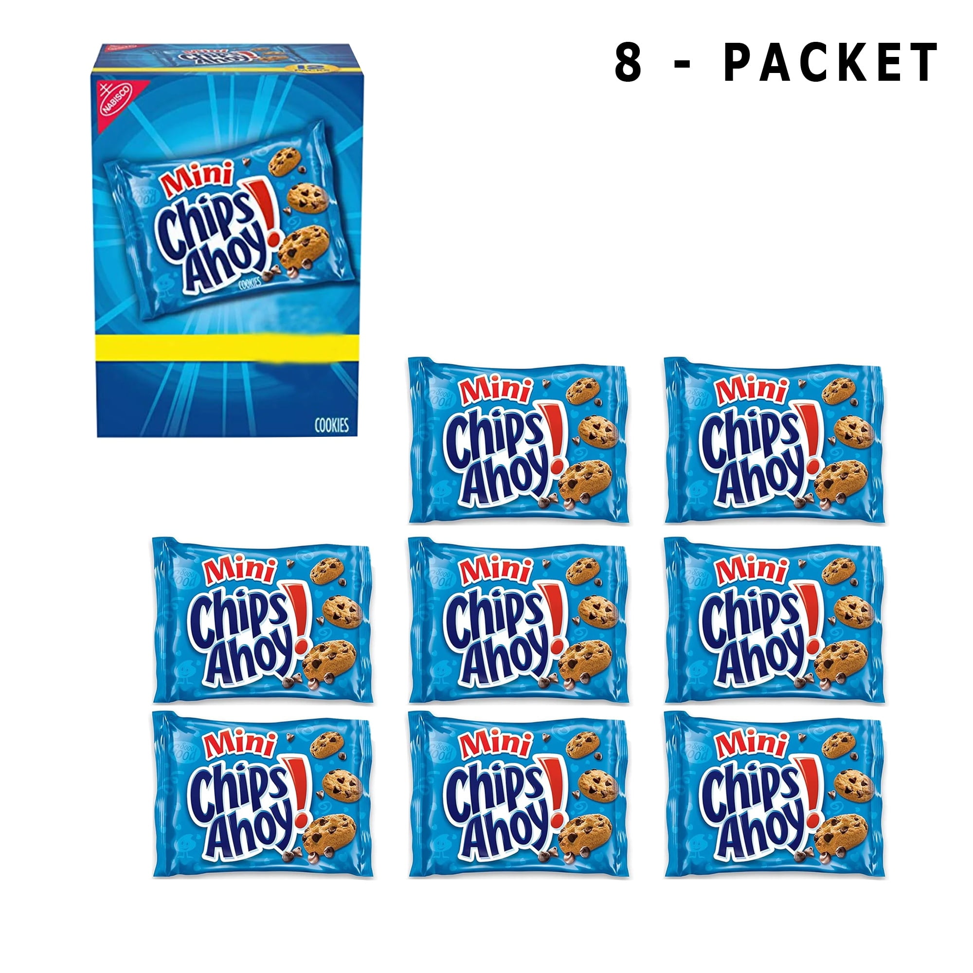 8 Packet of Chips Ahoy! Mini Original Chocolate Chip Cookies | 1 Oz Per ...