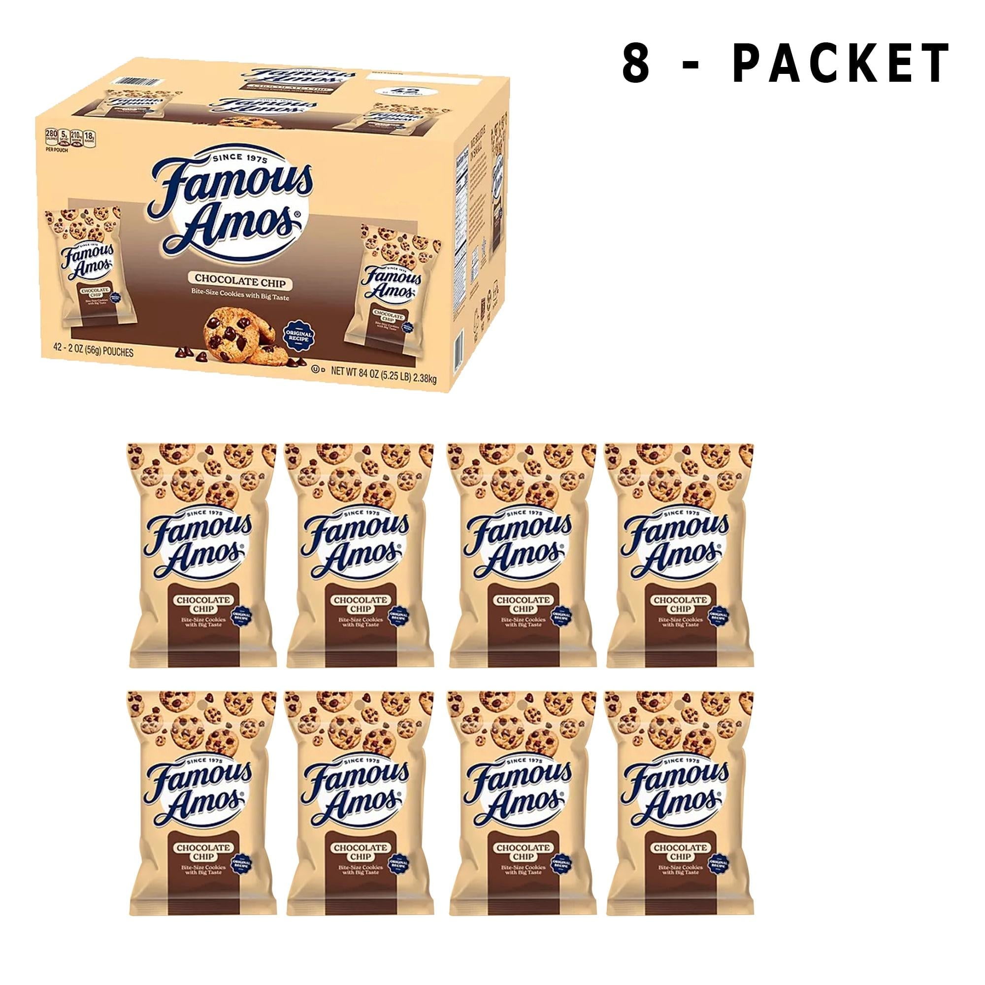 Famous Amos Bite-Size Cookies, Chocolate Chip, Pack of 8, 2 oz, Classic ...