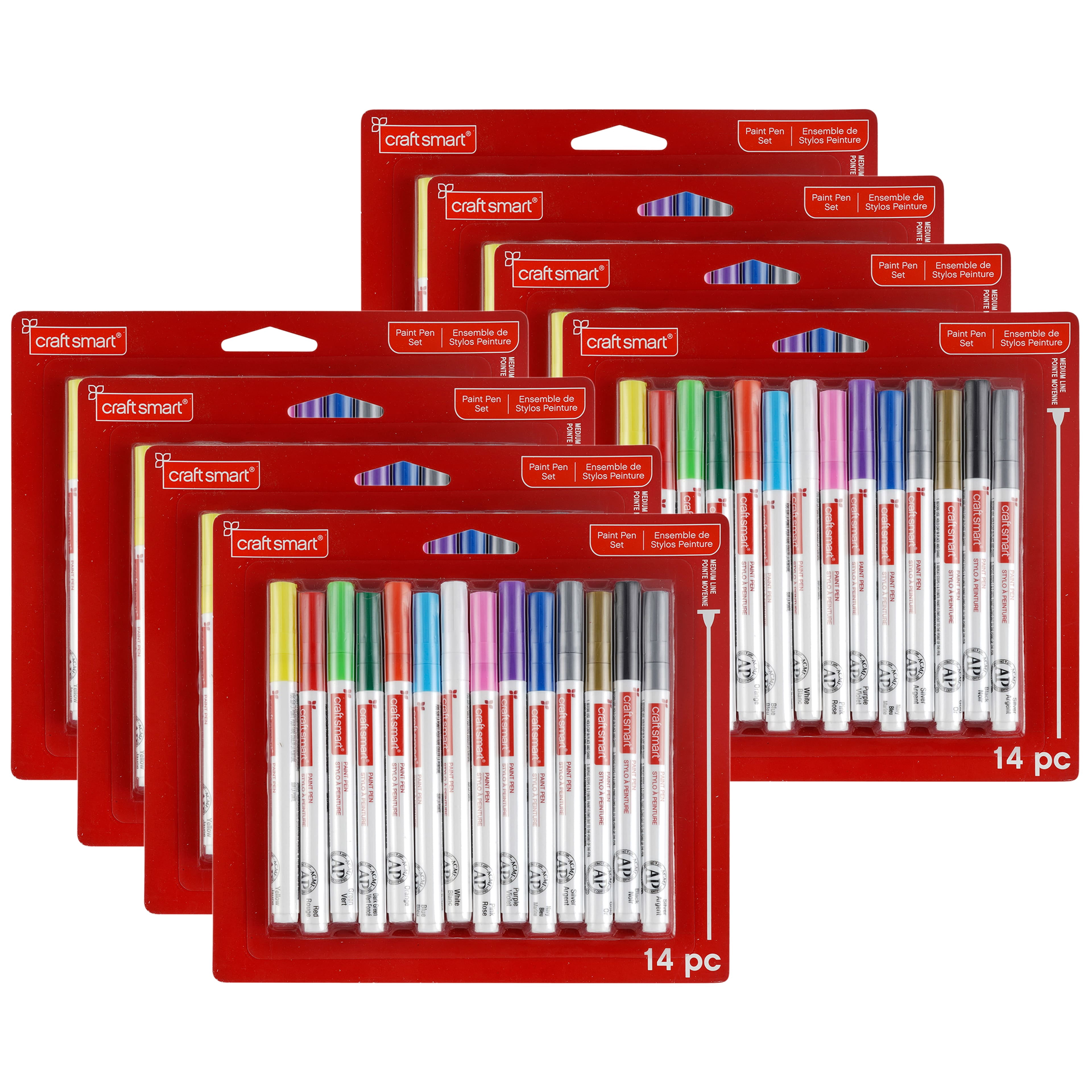 8 Packs: 14 ct. (112 total) Medium Line Tip Paint Pen Set by Craft ...