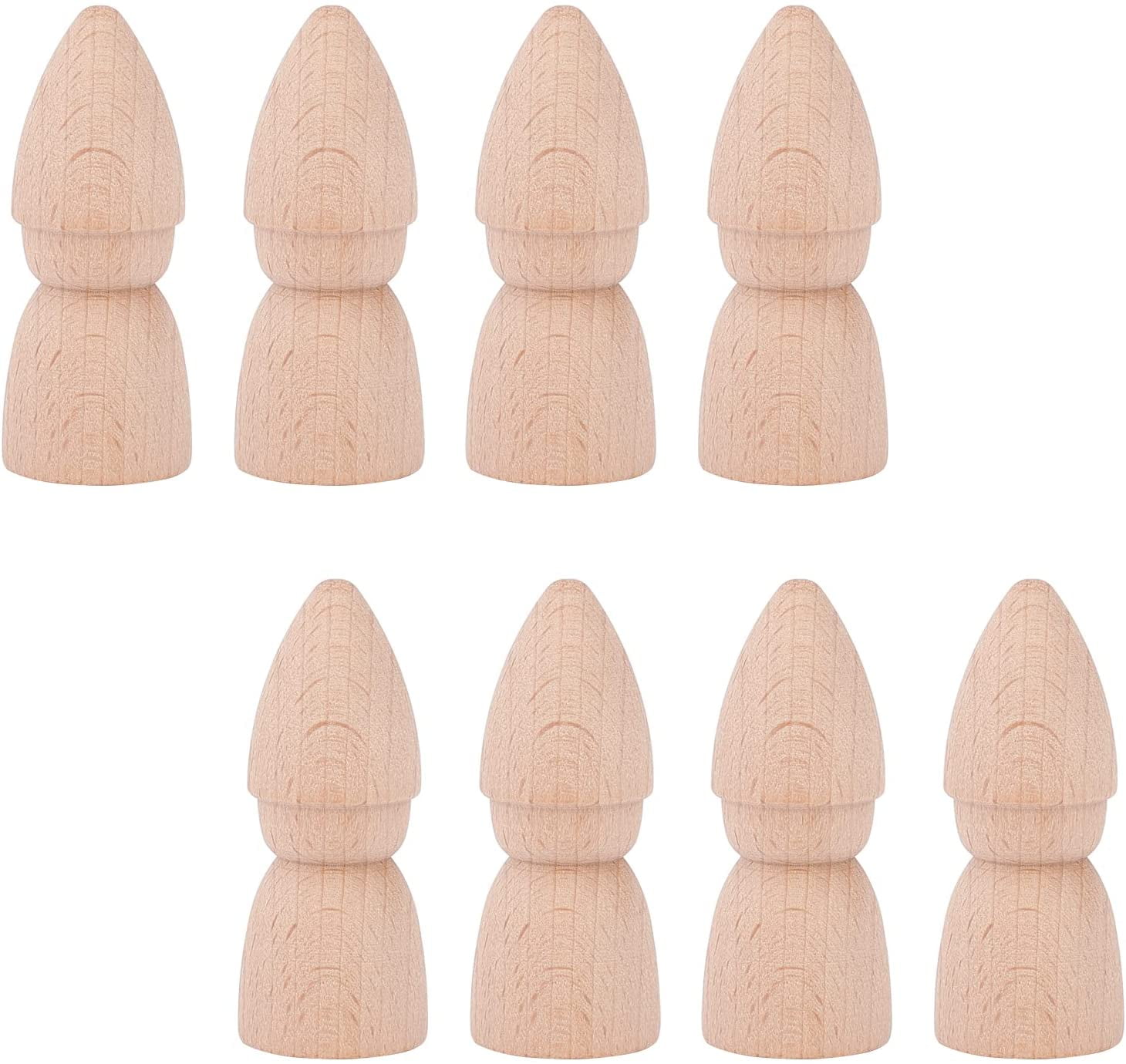 8 Packs 2.7" Wooden Peg Natural Wood Decorative Peg Wooden Figures ...