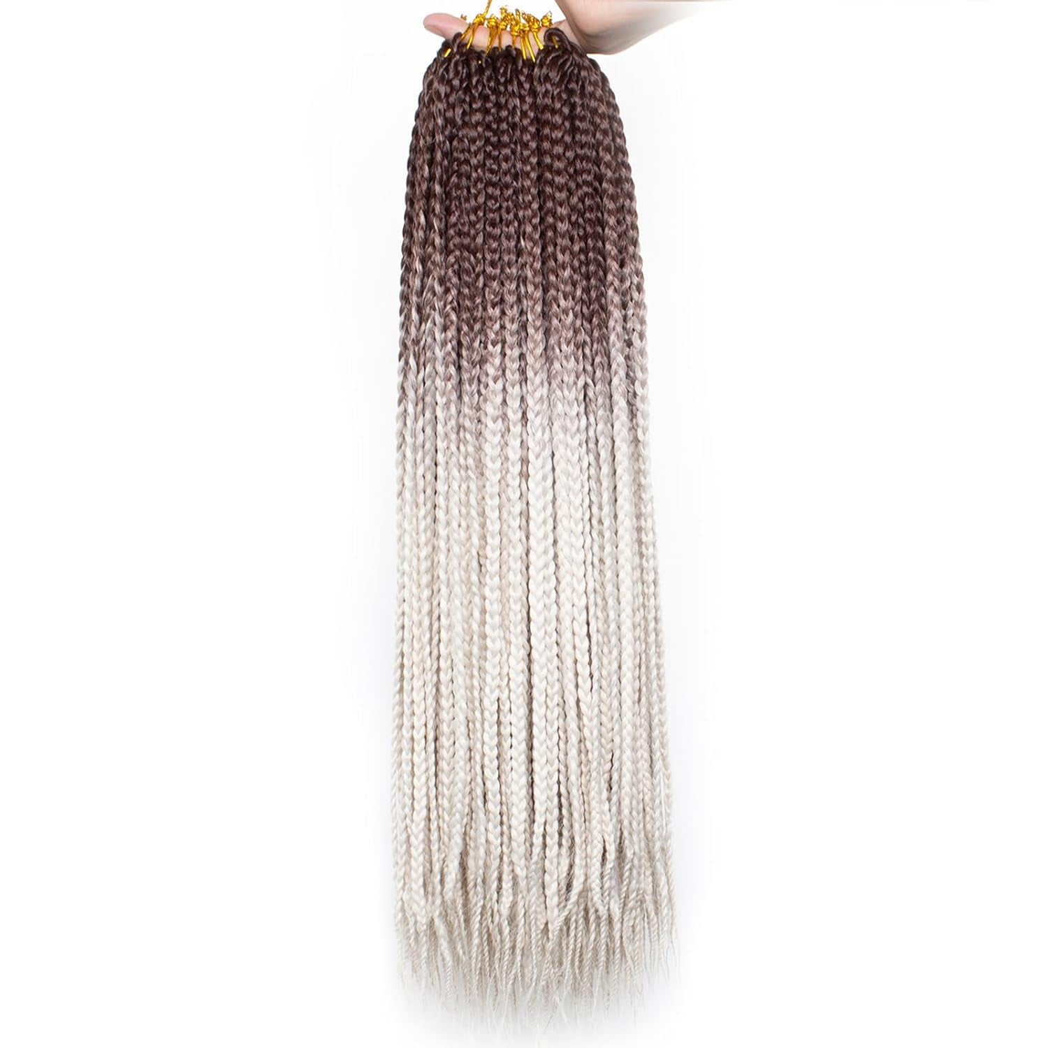 8 Packs 24 Inch Box Braids Crochet Hair 144 Strands Pre-looped 3X ...