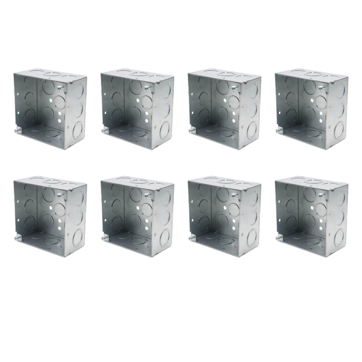 8 Packs 4" Square Electrical Box, 2-1/8'' Deep Metal Electrical Box ...