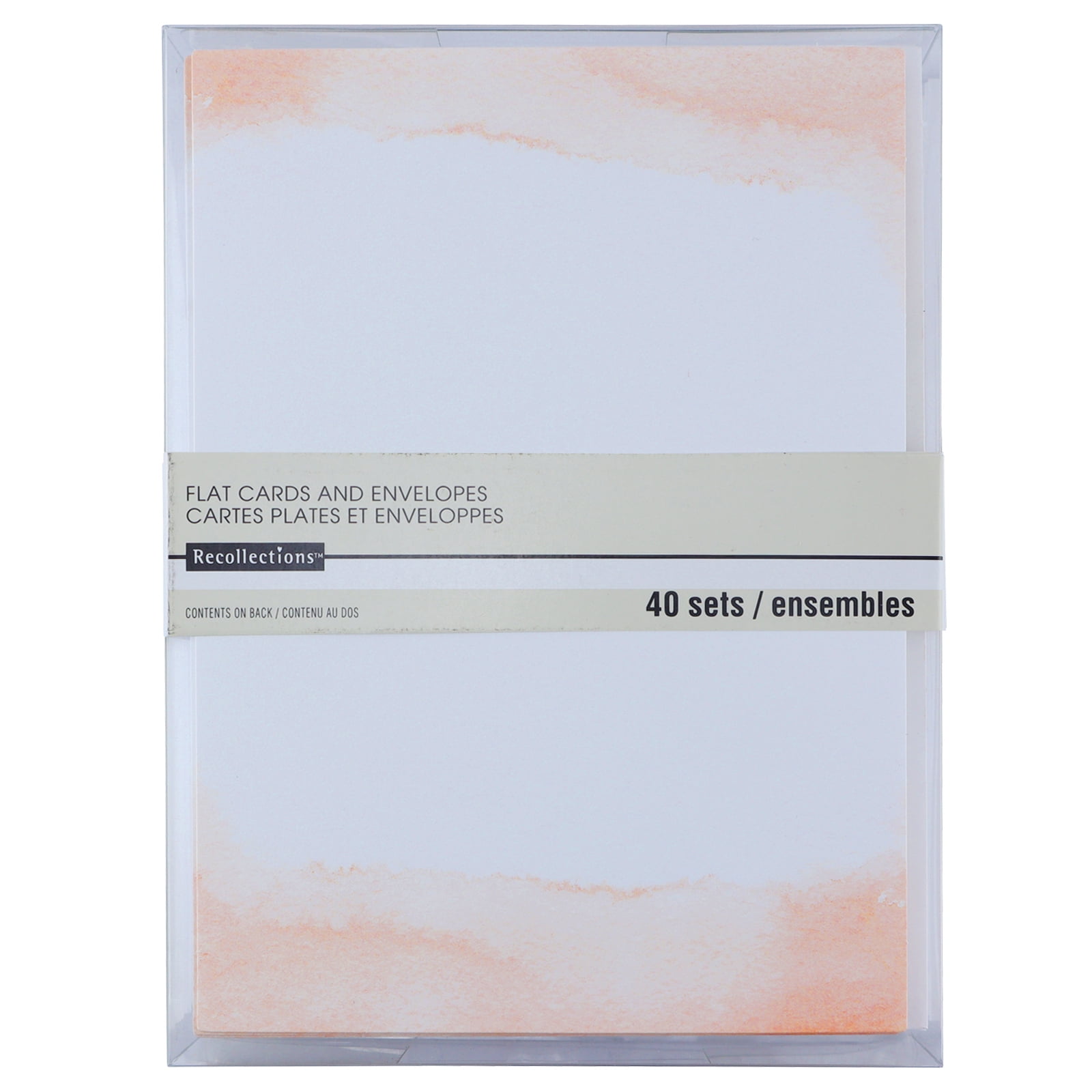 8 Packs: 40 ct. (320 total) Blush Watercolor Flat Cards & Envelopes by ...