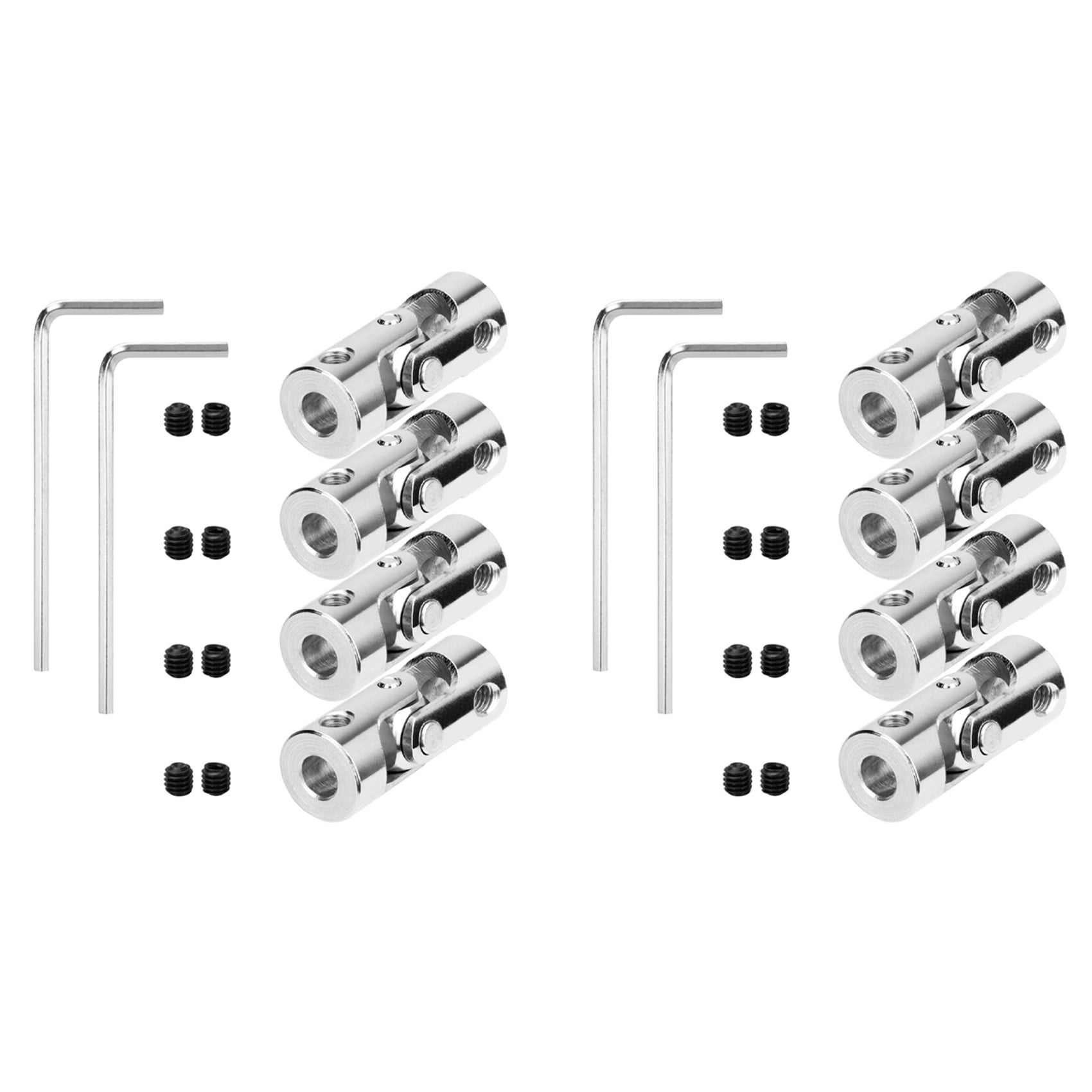 8 Packs 4mm to 4mm Steel Universal Joint Cardan Coupling Connector ...