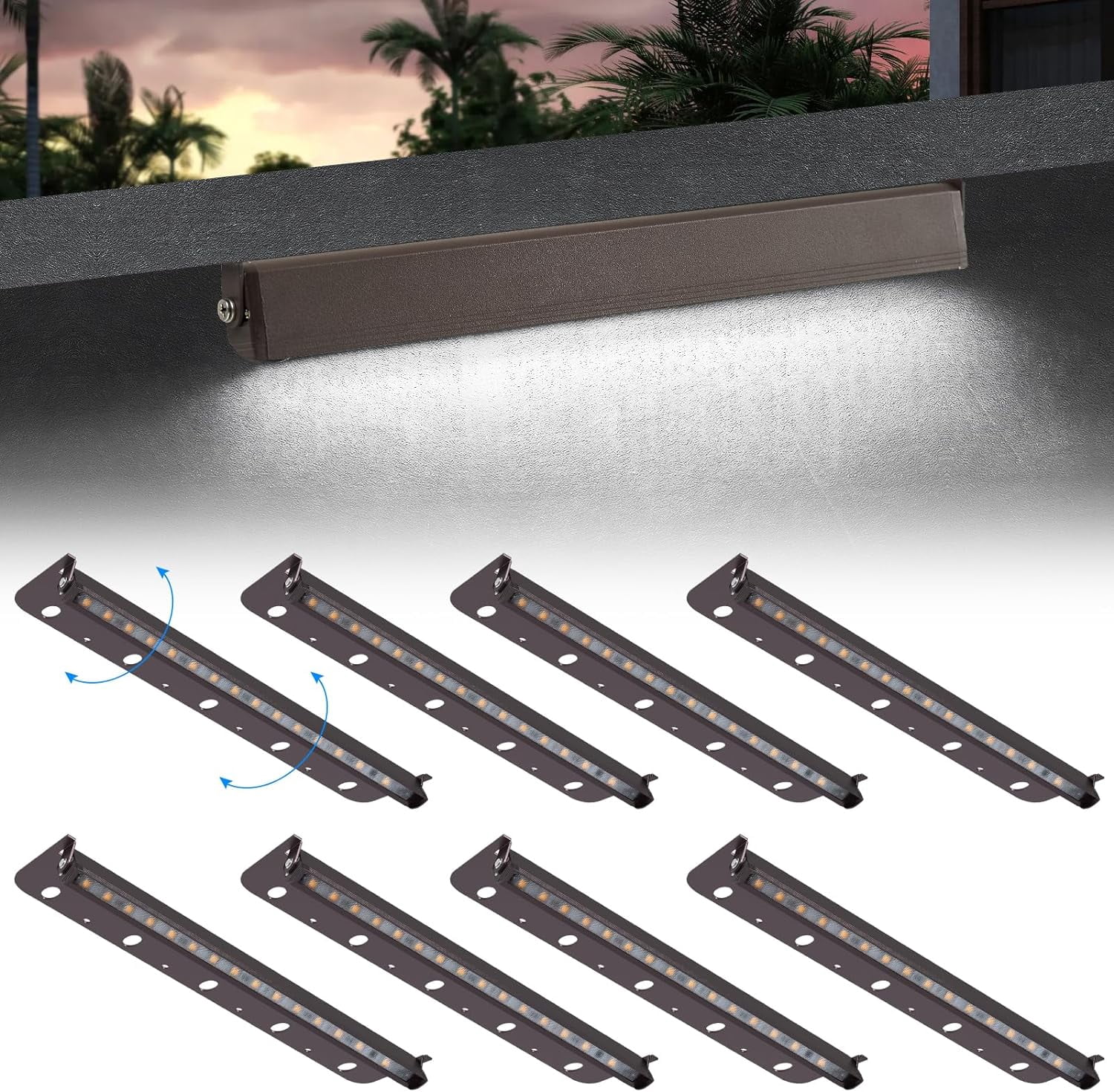 8-Packs 5W 12inch LED Hardscape Paver Lighting,12V AC/DC Low Voltage ...