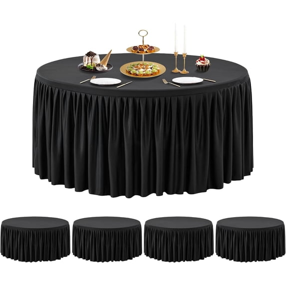 8 Packs 6FT Round Tablecloth 72 Inch White Stretchy Fitted Table Cloths ...